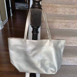 Bags | Silver Tote | Poshmark